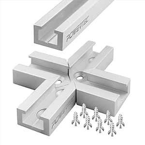 POWERTEC 71810 Heavy Duty 48" Aluminum T-Track with Intersection Kit | Specialized T Slot Track ...