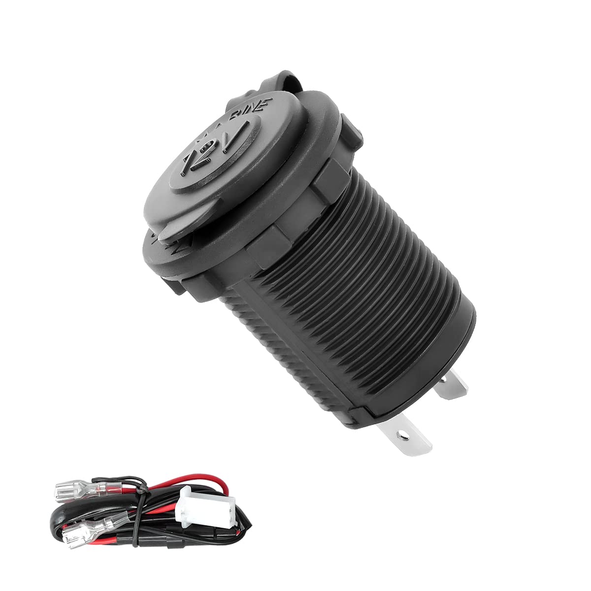 Amazon.com: 12V/24V Car Cigarette Lighter Socket, Waterproof Dustproof ...