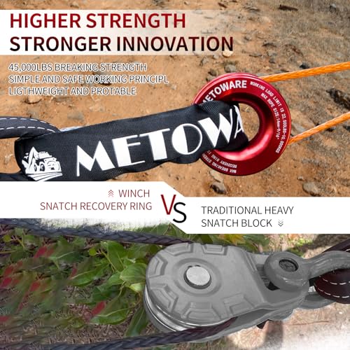 Snapklik.com : METOWARE Snatch Block Ring, Winch Pulley