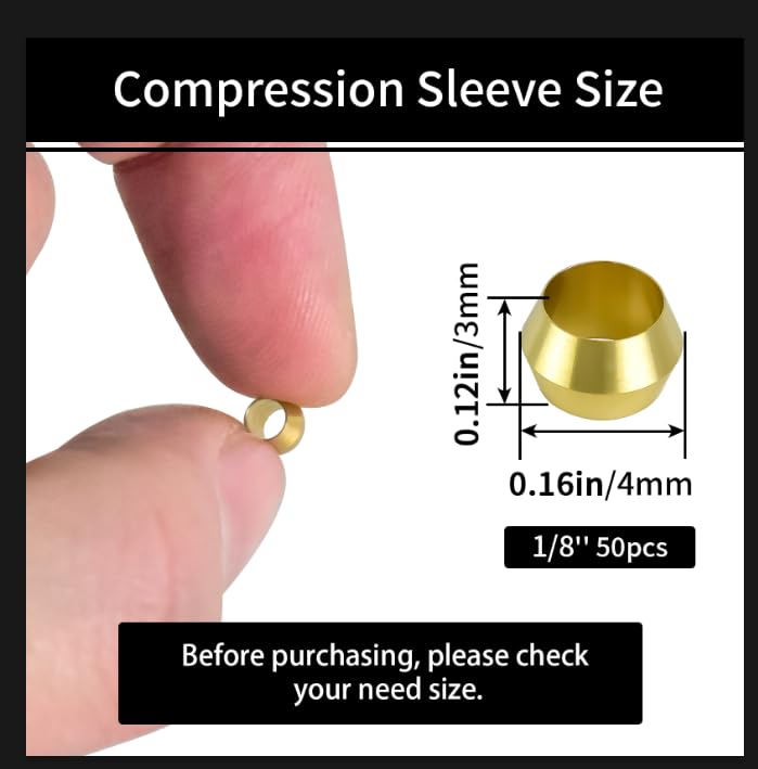 Snapklik.com : MuHize Brass Compression Ferrules - Upgraded 1/8 Inch ...