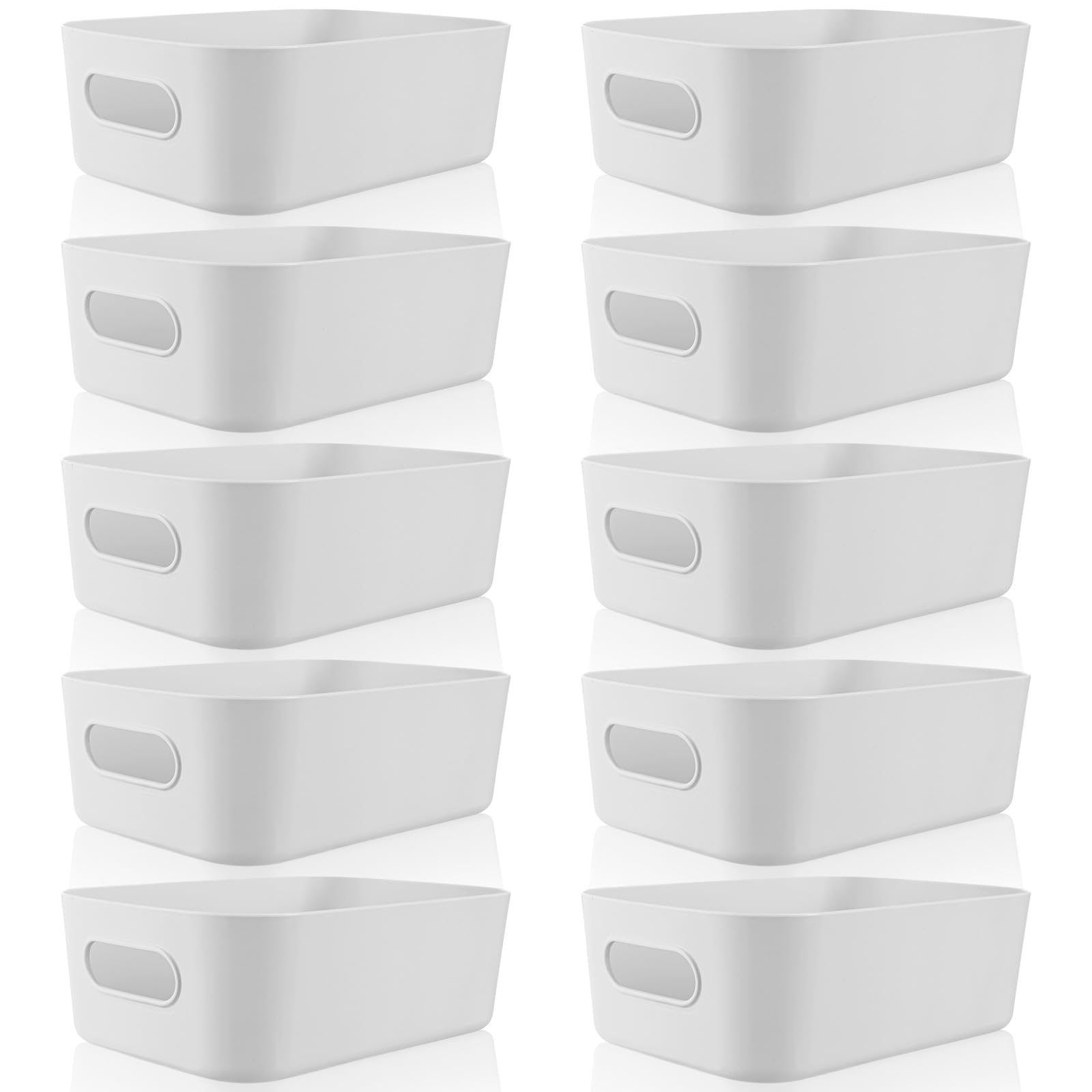 Amazon.com - Zopeal Plastic Storage Bins 10 Pcs Gray Pantry Organizer ...