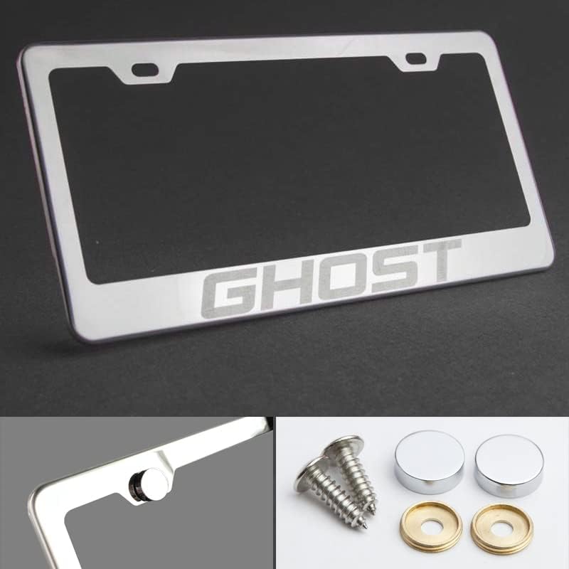 Amazon.com: 100% Stainless Steel License Plate Frame for Ghost with ...