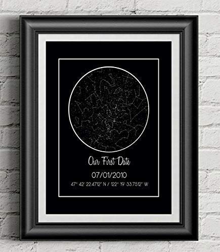 Our First Date Night Sky Art Print – Custom Star Map – Personalized ...