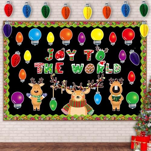 Amazon.com: Christmas Bulb Bulletin Board Decoration Christmas Tree ...