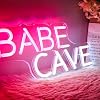 Babe Cave Neon Sign for Wall, Pink Cute Babe Cave Led Neon Light Sign ...