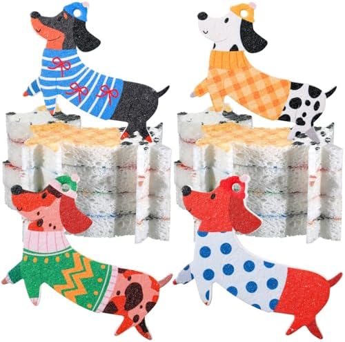 Amazon.com: 12 Pack Christmas Sponges Christmas Kitchen Decor Christmas ...