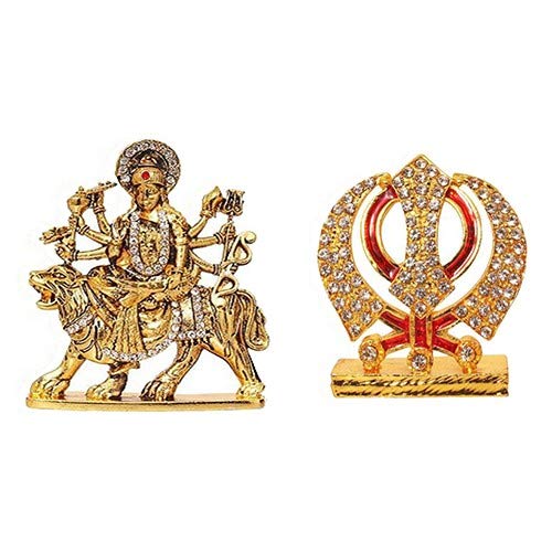 Buy BEI Goddess Durga Devi & Punjabi Khanda Symbols of Sikh Idol Home ...