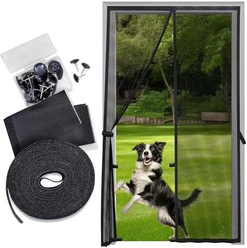 Fiberglass Mesh Magnetic Screen Door – Heavy Duty Self-Closing Hanging ...