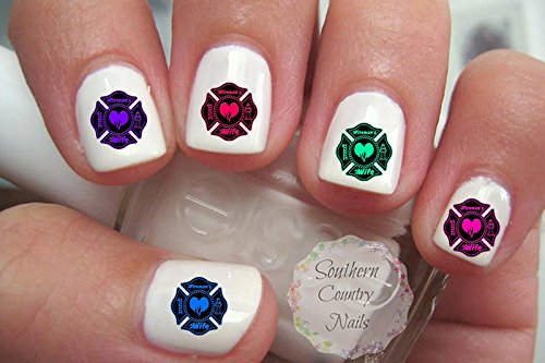Amazon.com : Firefighter Wife Design #4 Nail Art Decals : Beauty ...