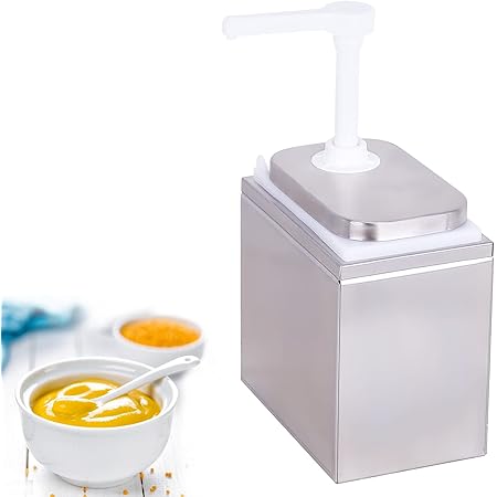 Amazon.com: Saladulce 2L Sauce Dispenser Pump Stainless Steel Condiment ...
