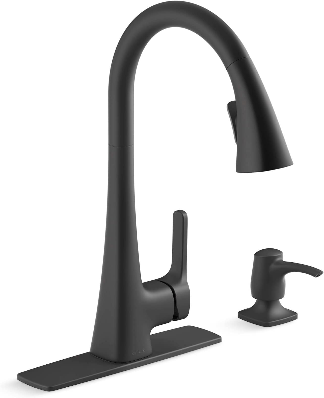 Moen 87912BL Georgene Matte Black Single Handle High-Arc Kitchen Faucet ...
