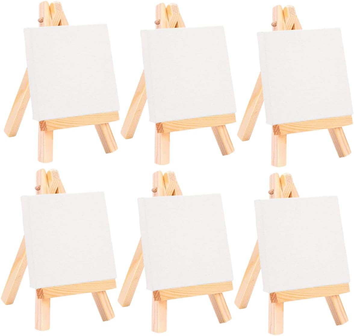 Amazon.co.jp: KJHBV 6個セット 子供用油絵具 ミニストレッチキャンバス 三角カードスタンド キャンバスパネル ミニキャンバス、イーゼル付き 卓上ディスプレイスタンド 小さな ...