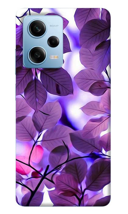 RareHub Hd Purple Leafs Printed Hard Mobile Back Cover for Redmi Note ...