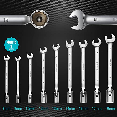 DURATECH Flex-Head Socket Spanner Set, Dual-Head Combination Socket ...