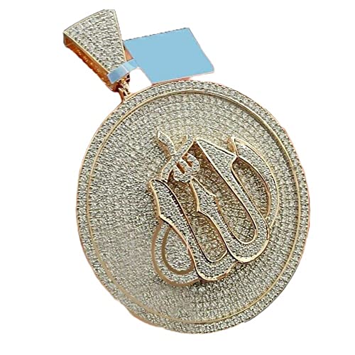 Amazon.com: Silverjewel Men's Iced Out Diamond Hip Hop Allah Symbol ...