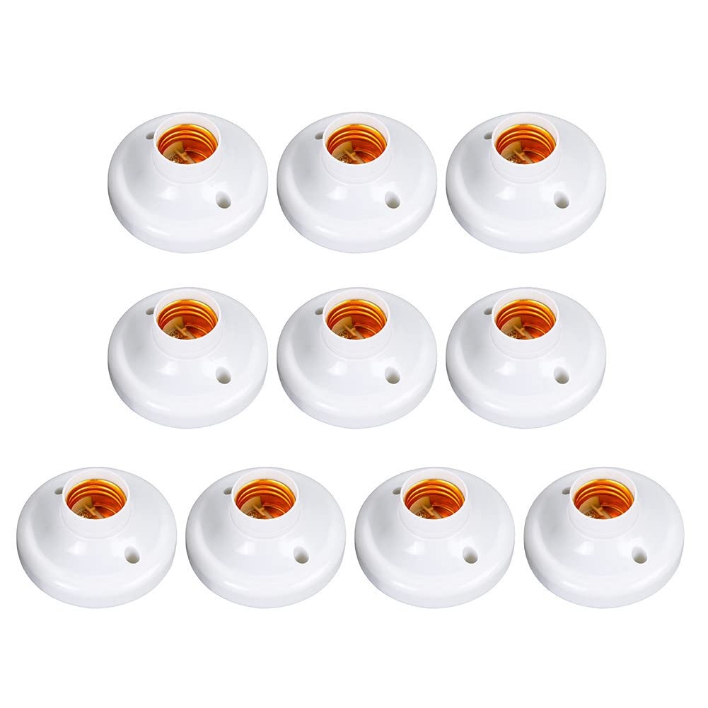 MOONDKIST Ceiling Lamp Holder Base, 10 Pack Plastic Ceiling Lamp Holder ...