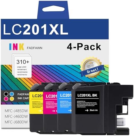 Amazon.com: LC203 XL High Yield Ink Cartridge (4-Pack, Black, Cyan ...