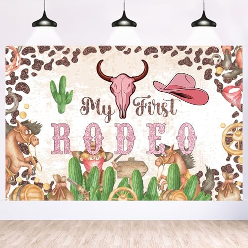 Amazon.com : Maicaiffe My 1st Rodeo Backdrop Banner Decor - 6x4 ft ...
