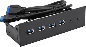 Amazon.com: USB 3.0 Front Panel Hub, 4 Ports Front Panel Floppy Disk Bay, 5Gbps High Speed, 5 ...