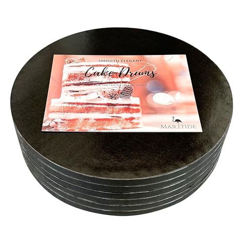 Snapklik.com : 12 Inch Cake Board Drums Round, 6-Pack, Black, Sturdy 1/ ...