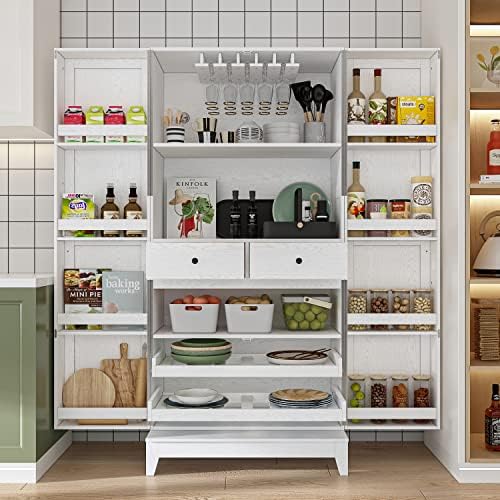 Amazon.com: AIEGLE Kitchen Pantry Cabinet with Sliding Rack Tray ...