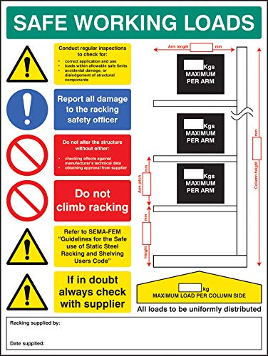 Warehouse Labelling and Marking - SWL cantilever racking sign 5mm ...