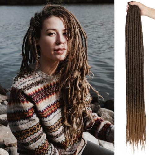 Leeven 36 Inch Ombre Dreadlock Extensions 20 Strands Single Ended ...