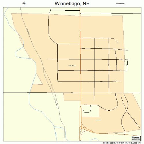 Amazon.com: Large Street & Road Map of Winnebago, Nebraska NE - Printed ...