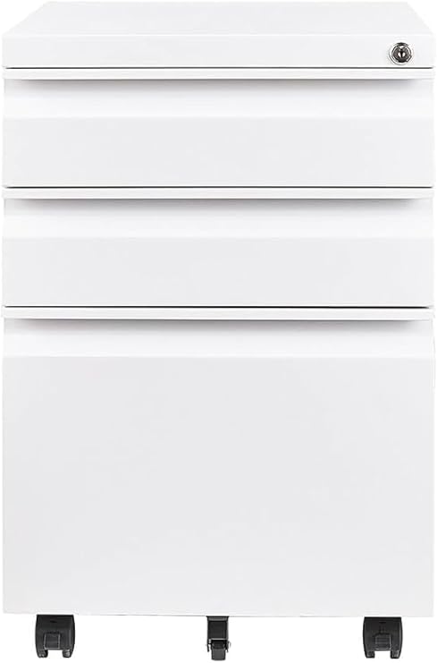 Amazon.com: Panana 3 Drawers Filing Cabinets, Mobile File Metal Cabinet ...