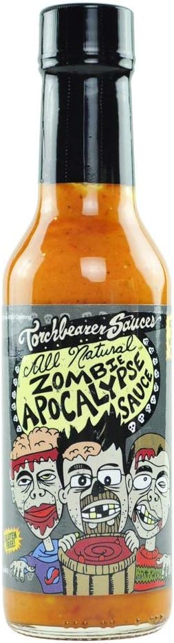 Zombie Apocalypse Ghost Chili Hot Sauce, 5 Ounces - All Natural, Vegan ...