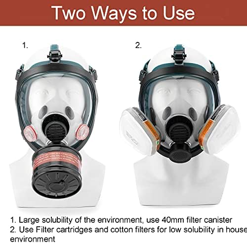 Amazon.com: RANKSING Respirator Mask Full Face Reusable Dual-Use with ...