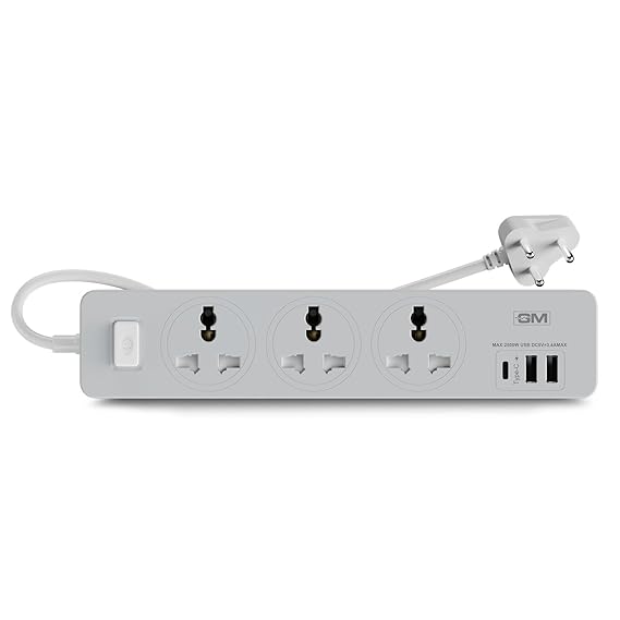 GM Cuba 3341 Extension Board with USB Port Type A & C | 2500 Watt ...