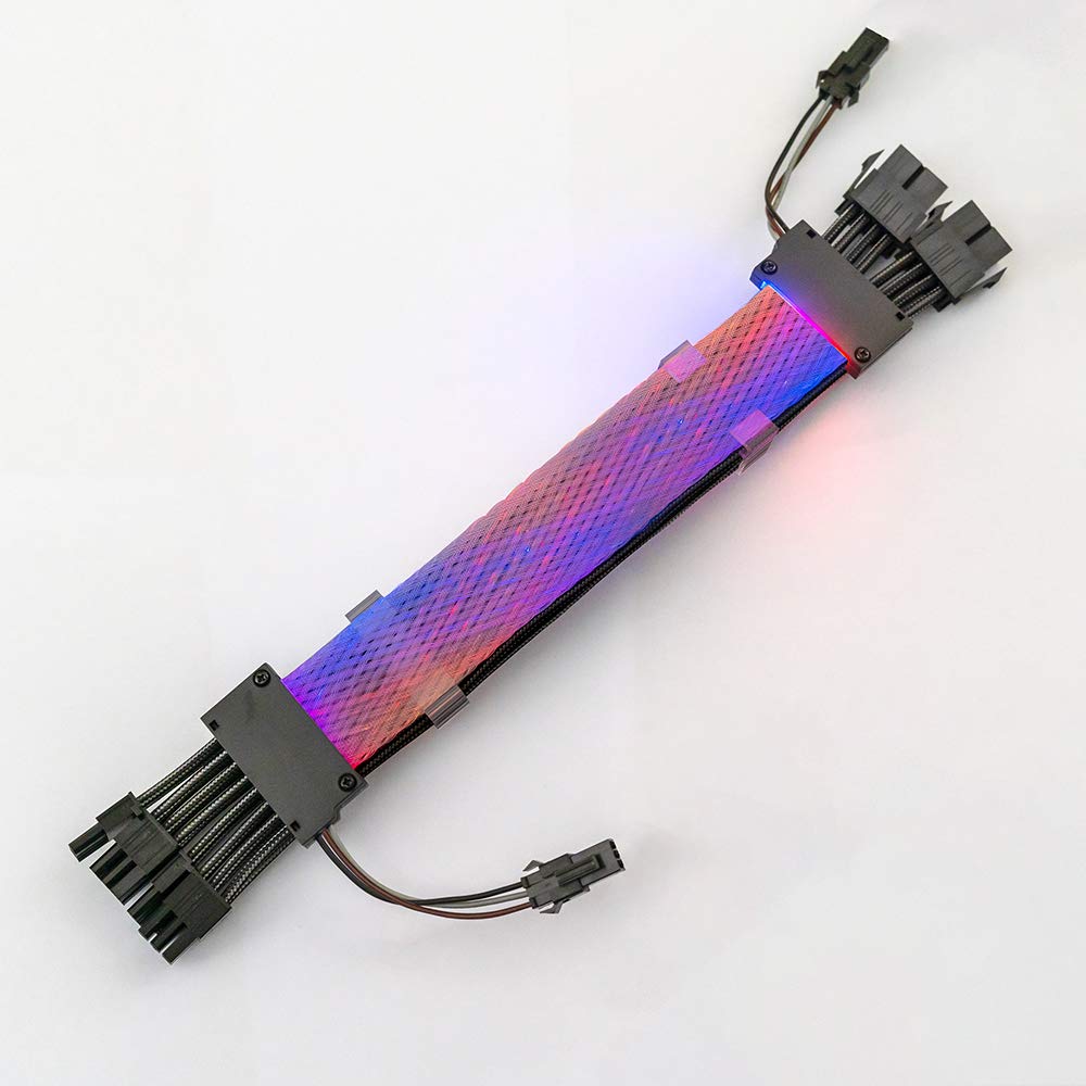 RGB Cable Extension PC Sync Dual 6+2pin Male to Female Strimer RGB PSU ...