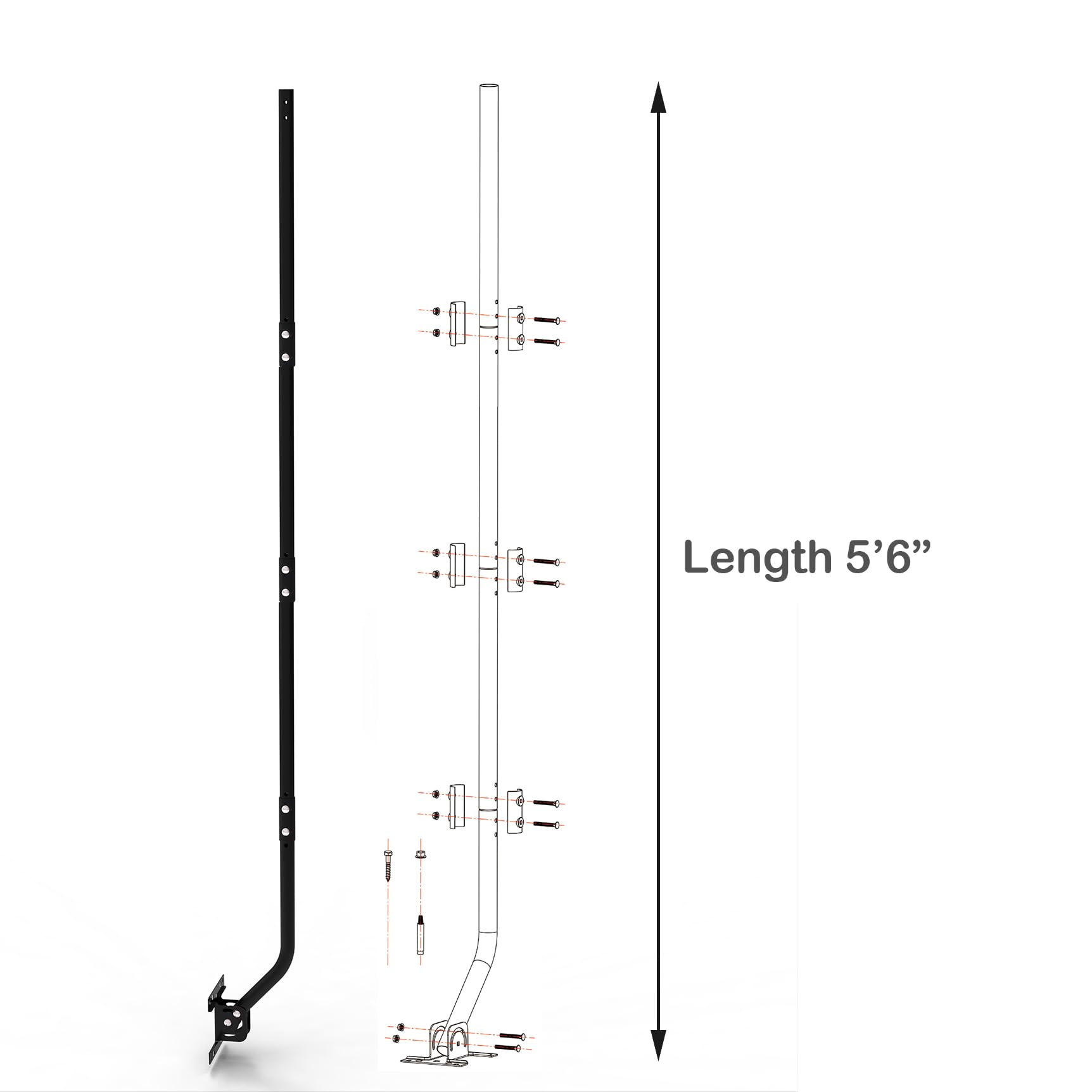 PIBIDI Adjustable Outdoor Antenna & Weather Station Mounting Pole ...