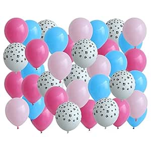 Atpata Funky Paw Print 10inch Latex Balloons for Pet Dog/Cat Birthday Party Decorations (Blue ...