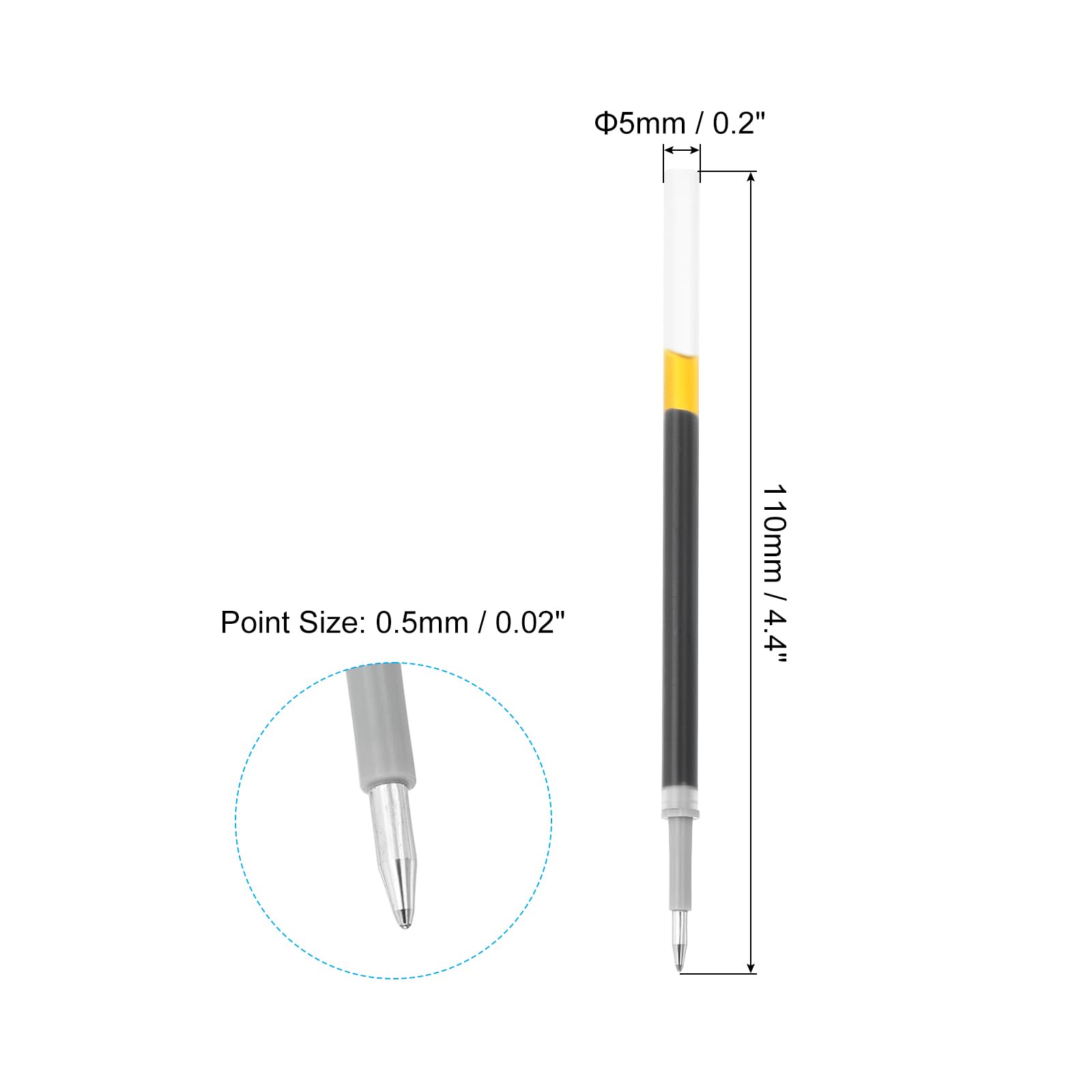 PATIKIL Retractable Gel Pen Refills, 60 Pack Black Rollerball Gel Ink ...