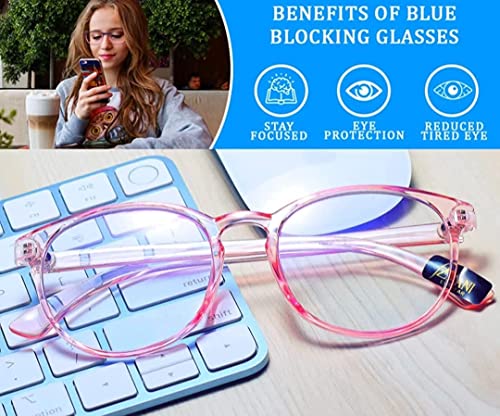 Buy DESEOX Unisex Anti glare Zero Power Glasses Pink Spectacles Frame ...