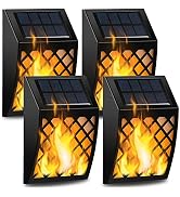 Dynaming Solar Flame Post Lights Outdoor, Solar Powered Lamps Fence ...