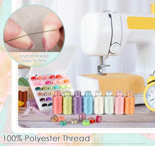 ilauke 80 Colour Sewing Thread Set, Sewing Kit with 550 Yard Sewing ...