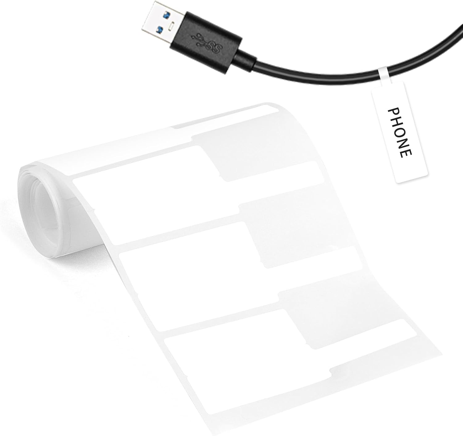 60 Pieces Self-Adhesive Blank Cable Labels, Reusable Wire Labels Cable ...