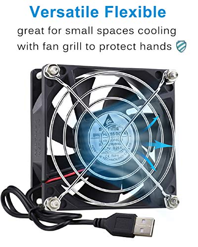 Snapklik.com : Dual 80mm USB Fan 80mm X 25mm 5V For Receiver DVR ...