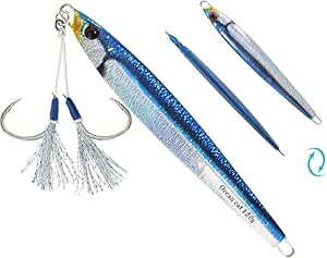 OCEAN CAT Slow Pitch Jig Flat Fall Jigging Fishing Lures Vertical Jigs Jigging Baits with Assist ...