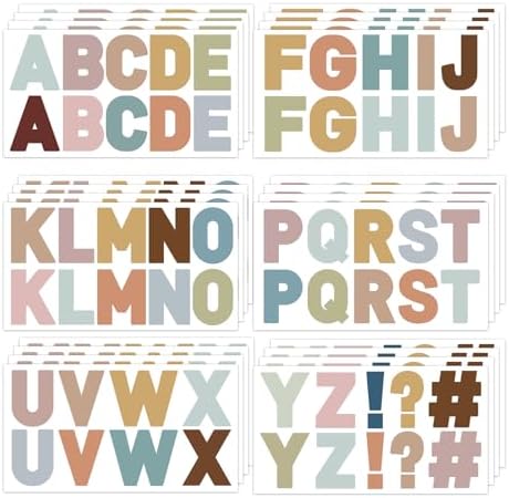 Amazon.com: MOSA BEAR 240 Large Letter Stickers, 24 Sheets Pastel ...