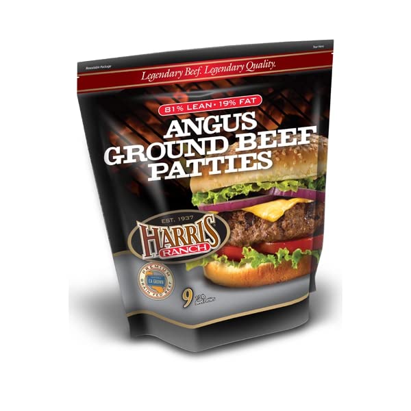 Amazon.com: Harris Ranch Meat, Beef Frozen Natural Patties 73/27, 48 ...