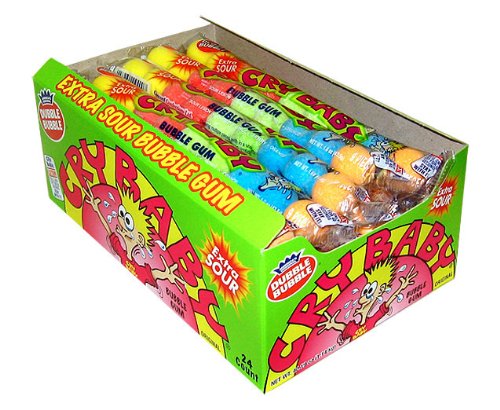 Amazon.com : Cry Baby, Multiple Flavor Bubble Gum Sour Assorted, 9 ...