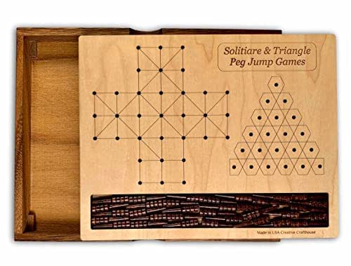Amazon.com: Solitiare & Triangle Peg Jump Board Games : Handmade Products