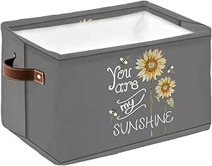 Amazon.com: Storage Baskets, YOU ARE MY SUNSHINE Sunflower Bee,Grey ...