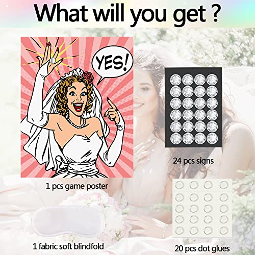 Pin The Ring On The Bride, 24 Stickers Hen Night Game Bachelorette ...