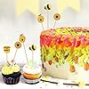 Amazon.com | Zubebe Summer Bees Cocktail Picks Sunflower Bamboo ...