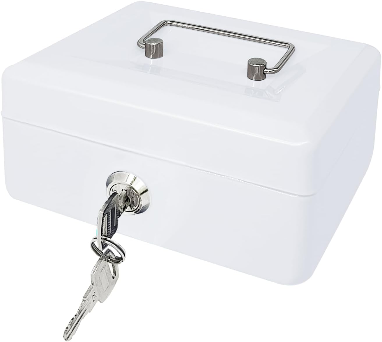 Rapesco SB0008B1 Metal Cash Box with Lock, 3 Keys and Removable Tray ...